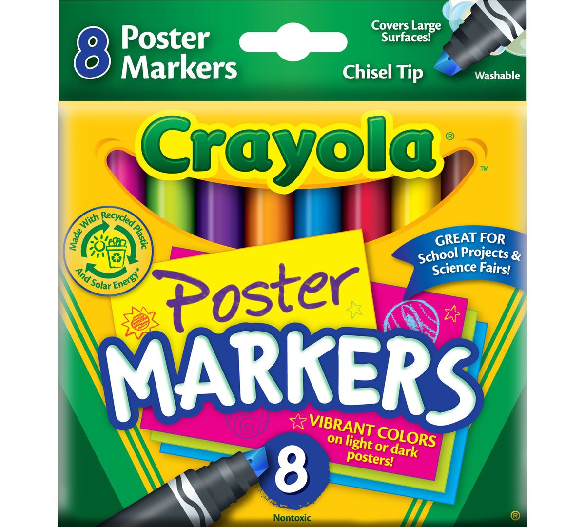 MARKERS POSTER CHISEL TIP 8 PACK – Scribbles Crafts – Brooklyn's ...